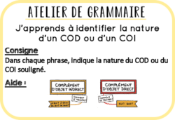 Ateliers autonomes – Grammaire – les COD et les COI