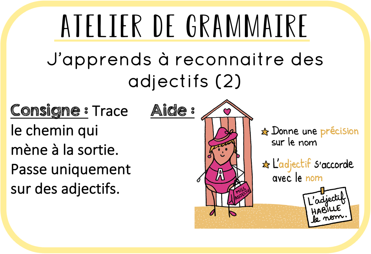 Ateliers autonomes – Grammaire – les adjectifs