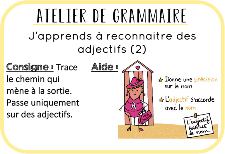 Ateliers autonomes – Grammaire – les adjectifs
