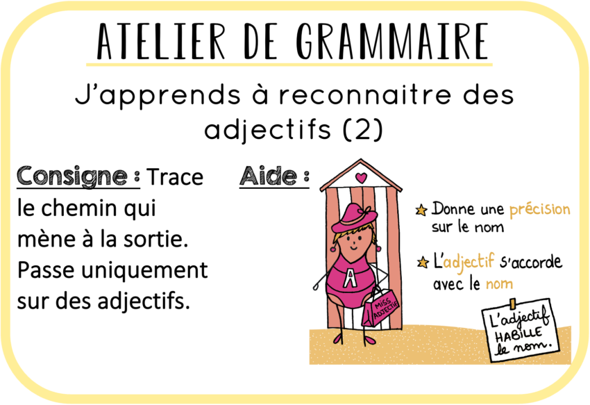 Ateliers autonomes – Grammaire – les adjectifs