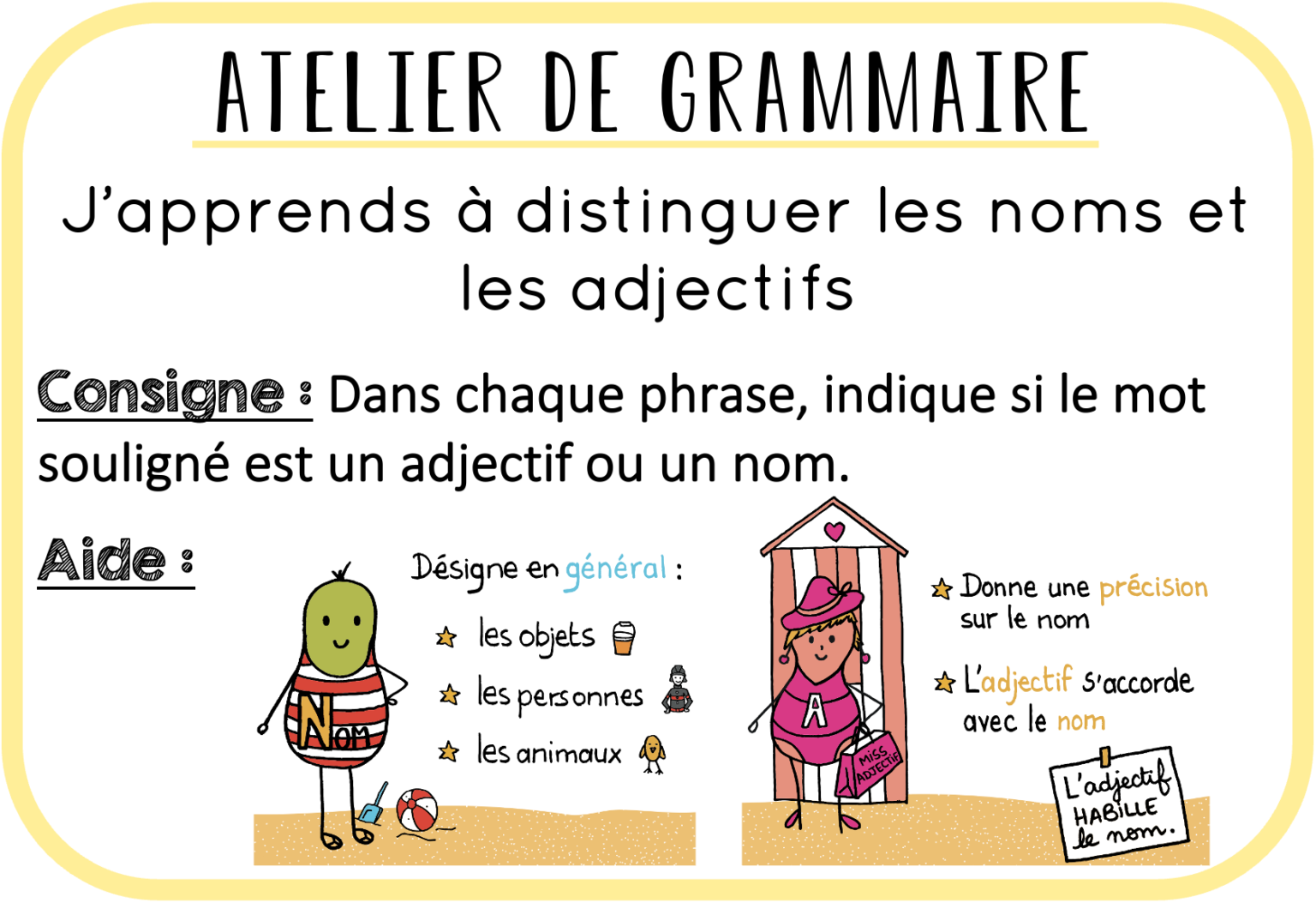 Ateliers autonomes – Grammaire – les adjectifs Ateliers autonomes – Grammaire – les adjectifs