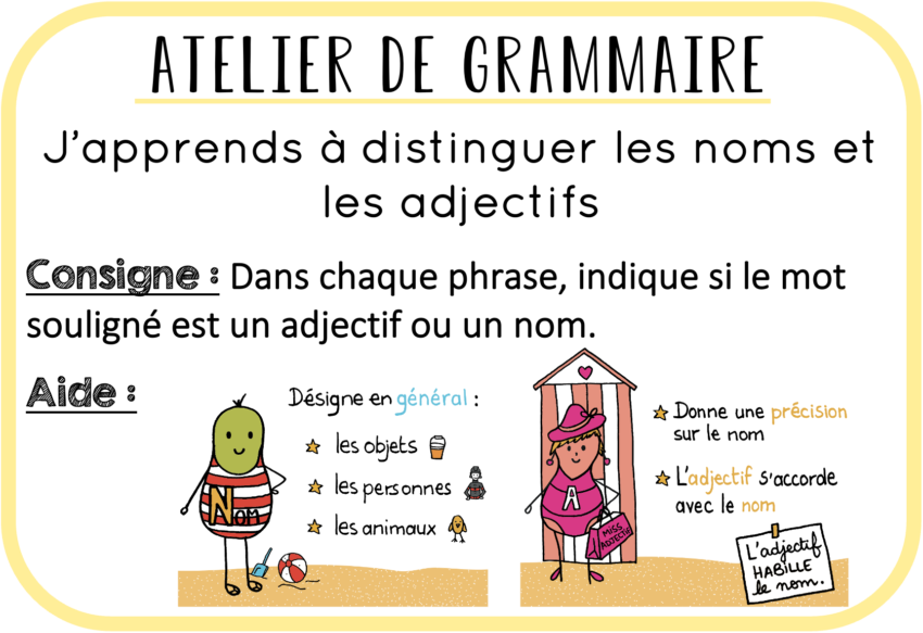 Ateliers autonomes – Grammaire – les adjectifs