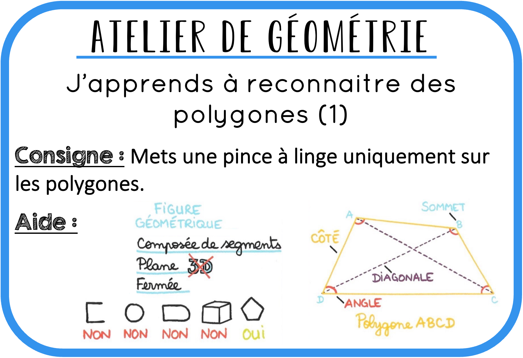 Ateliers autonomes – géométrie – les polygones