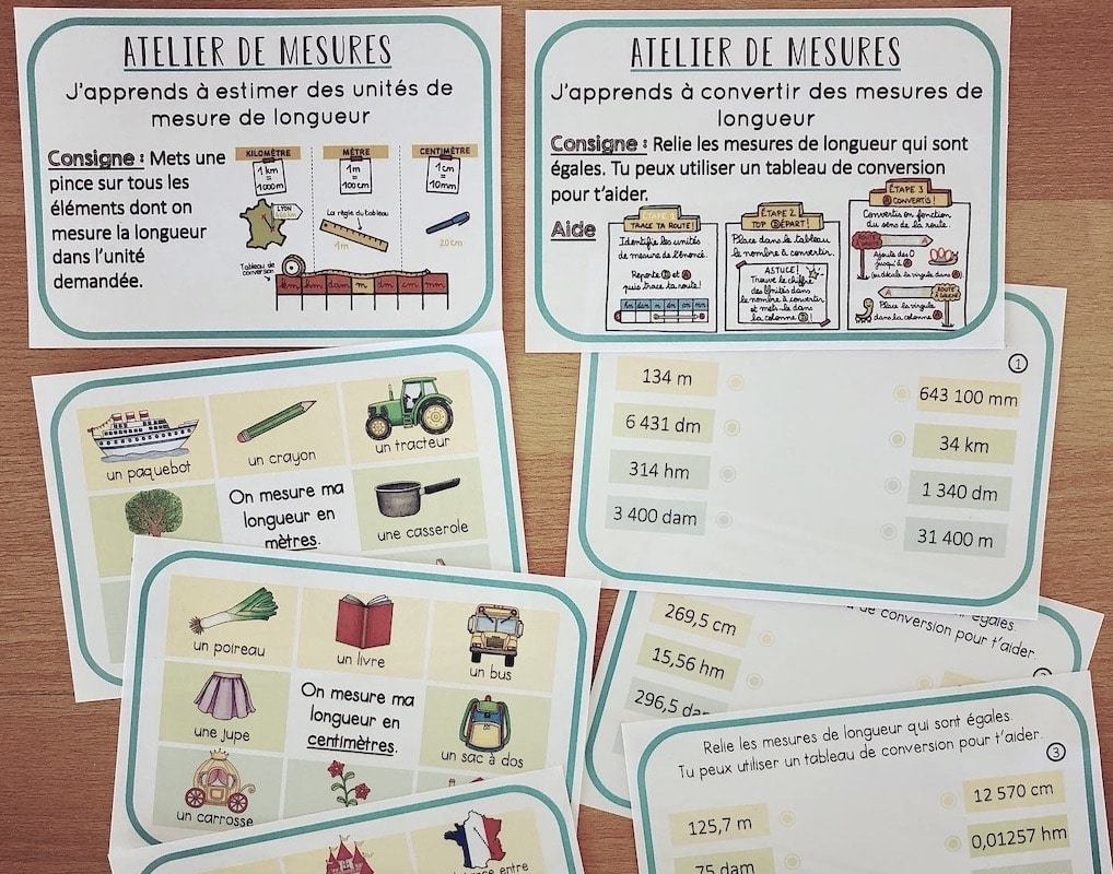 Ateliers autonomes – Mesures – les longueurs