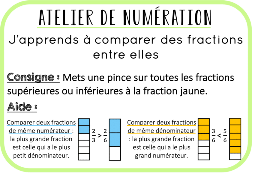 Ateliers autonomes – Numération – les fractions (2)