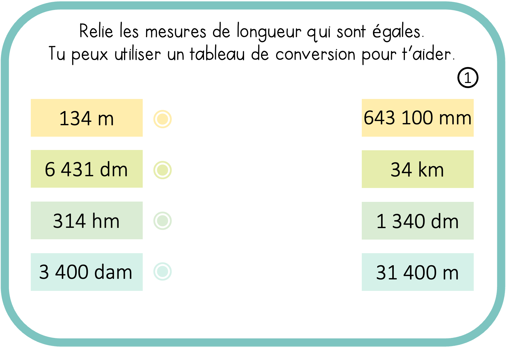Ateliers autonomes – Mesures – les longueurs