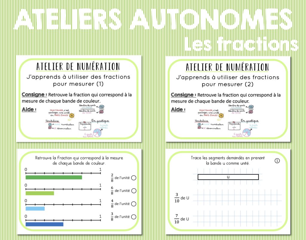 Ateliers autonomes – Numération – les fractions (2)