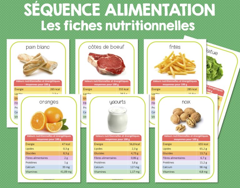 Fiches nutritionnelles – séquence alimentation