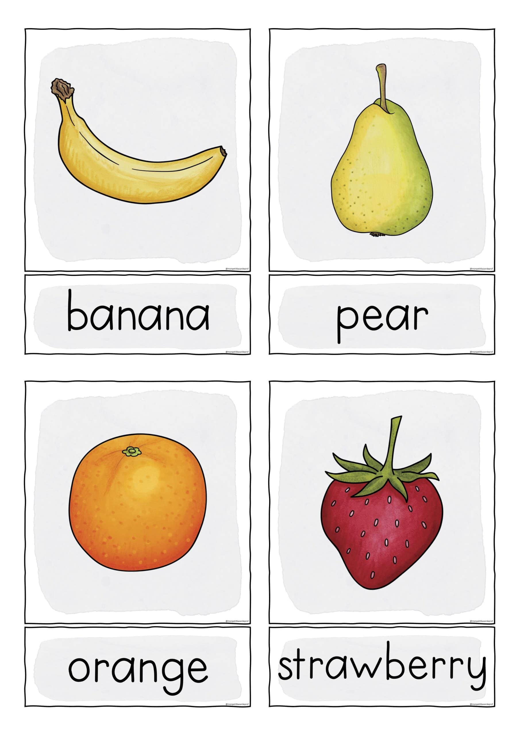 Flashcards – Anglais – Food, fruits and vegetables
