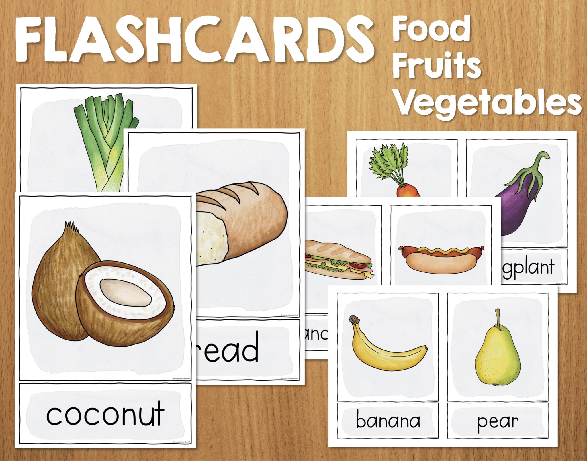 Flashcards – Anglais – Food, fruits and vegetables