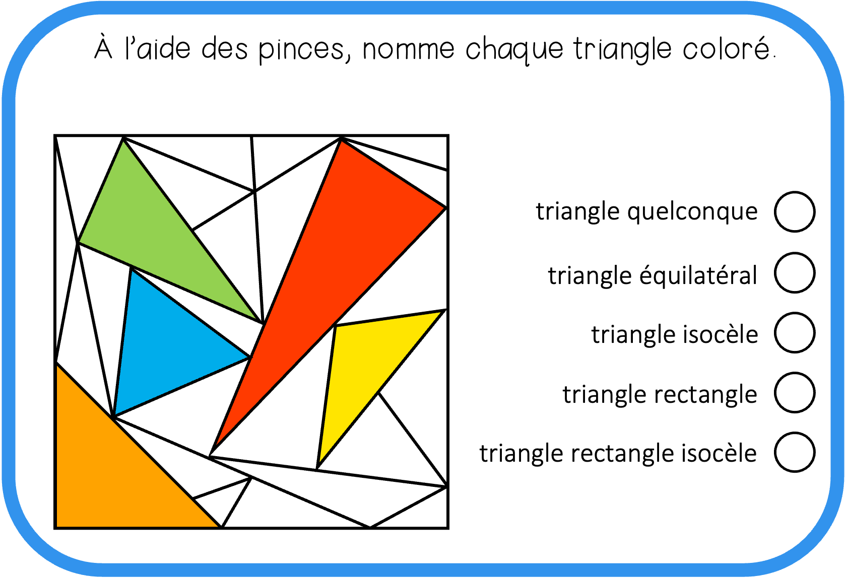 Ateliers autonomes – Géométrie – les triangles