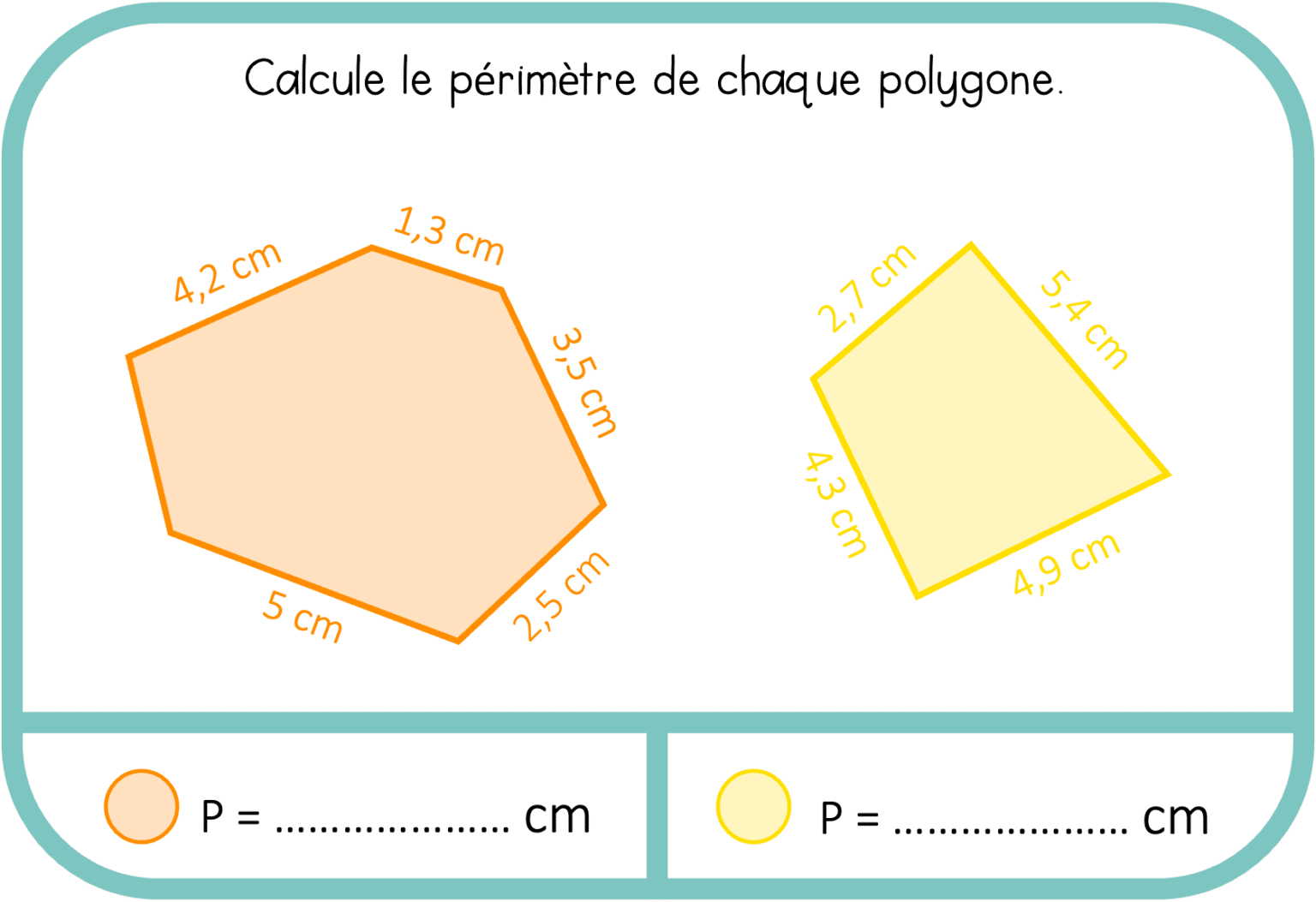 Ateliers autonomes – Mesures – les périmètres