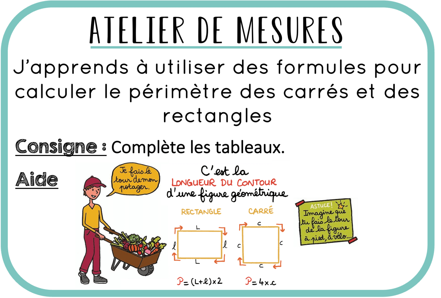 Ateliers autonomes – Mesures – les périmètres