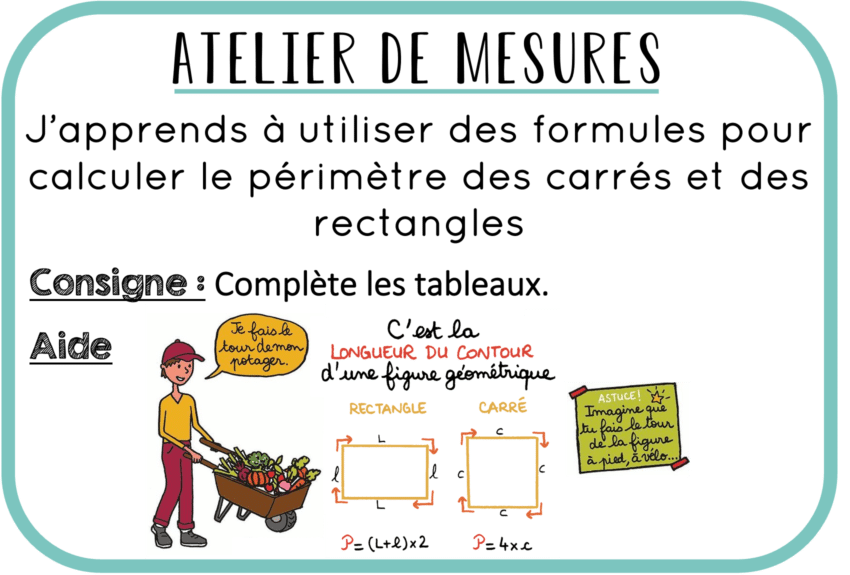 Ateliers autonomes – Mesures – les périmètres