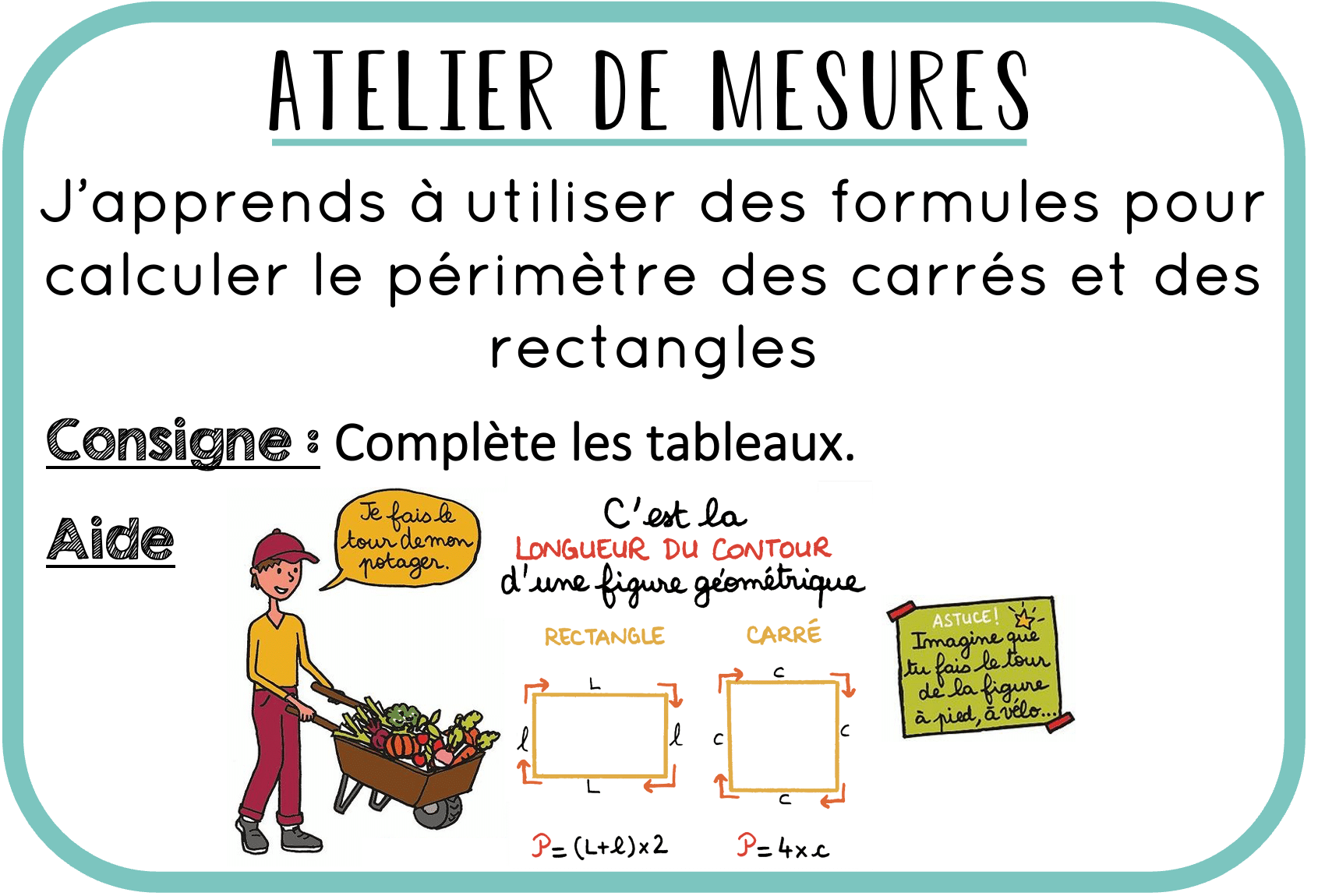 Ateliers autonomes – Mesures – les périmètres