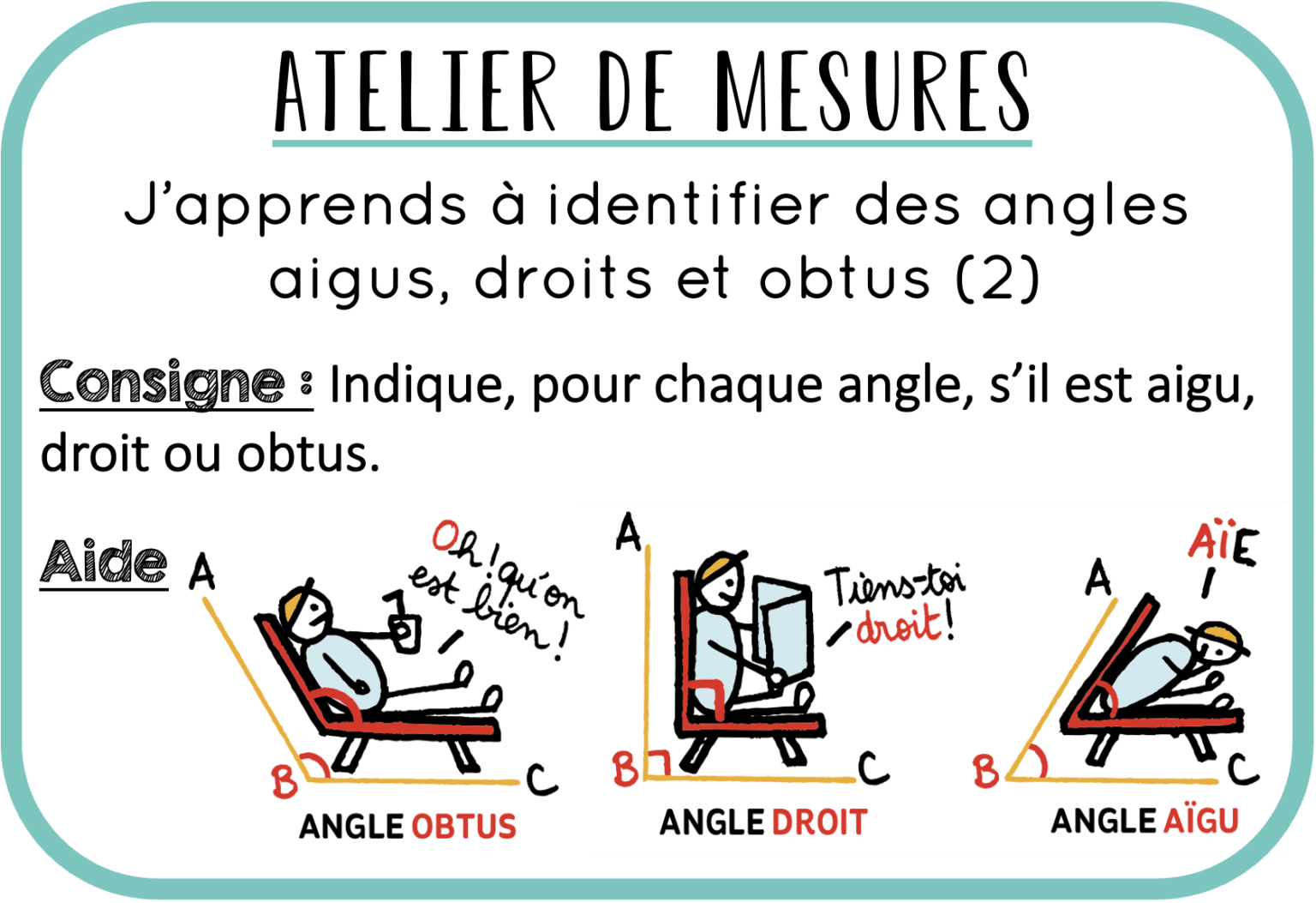 Ateliers autonomes – Mesures – les angles