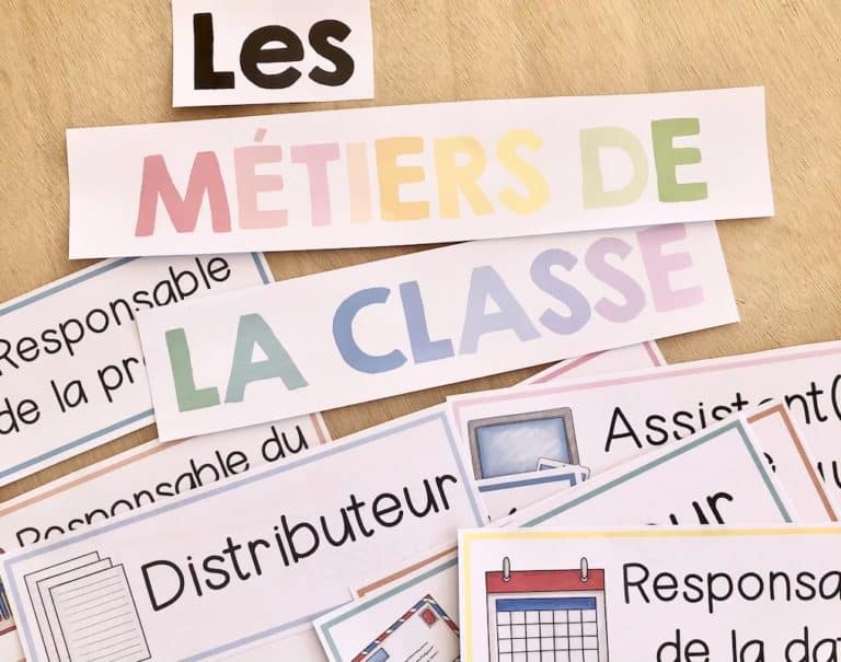 Les responsabilités/métiers de la classe – versions anglaise et française