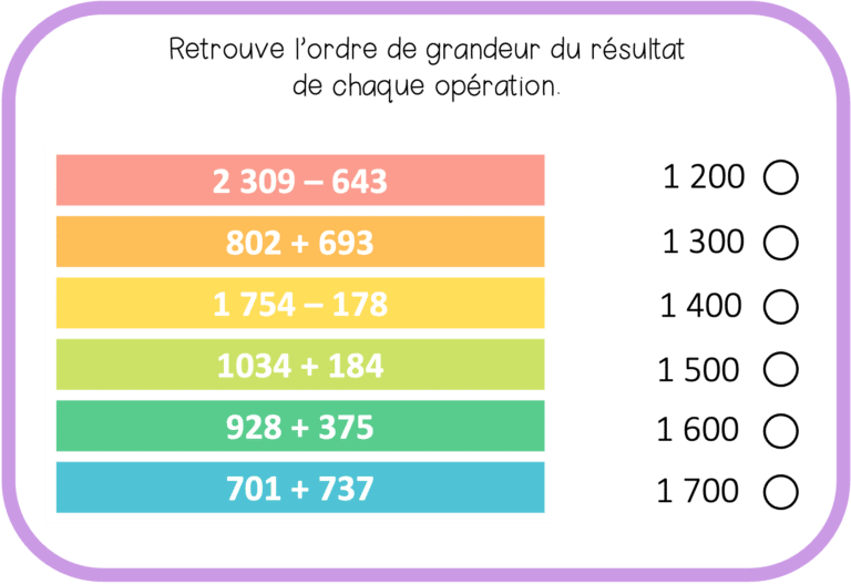 Ateliers autonomes – Calcul – les additions et les soustractions