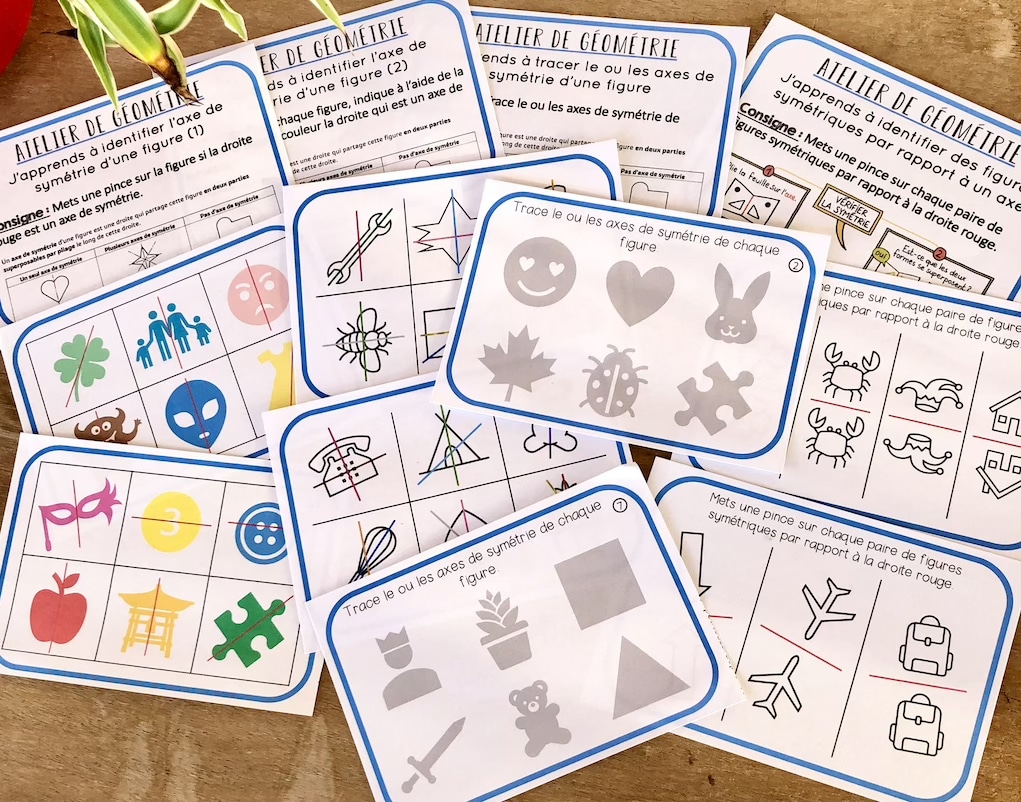 Ateliers autonomes – Géométrie – la symétrie axiale