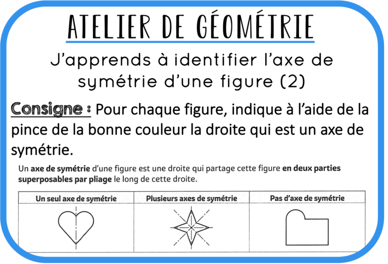 Ateliers autonomes – Géométrie – la symétrie axiale