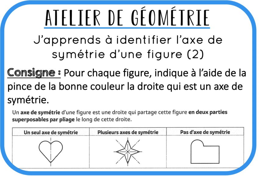 Ateliers autonomes – Géométrie – la symétrie axiale
