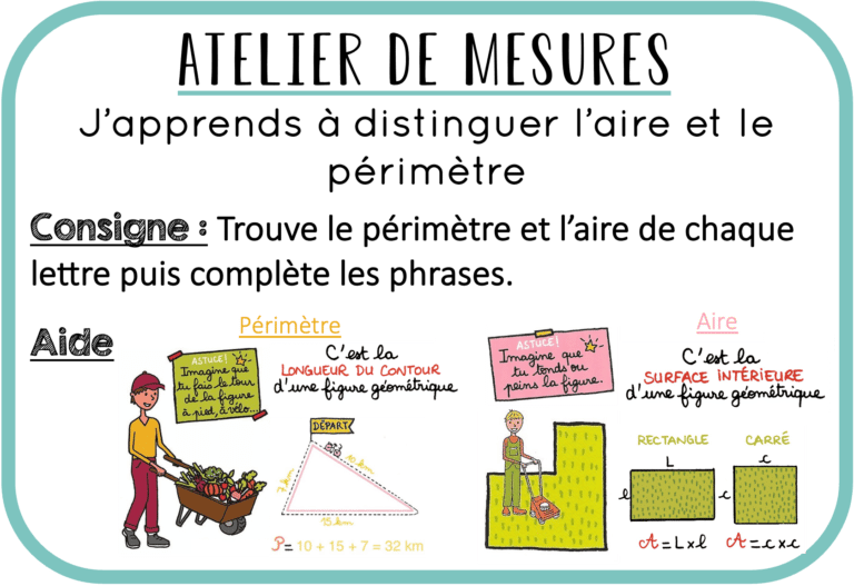Ateliers autonomes – mesures – les aires