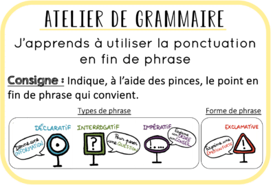 Ateliers autonomes – Grammaire – Les types de phrases